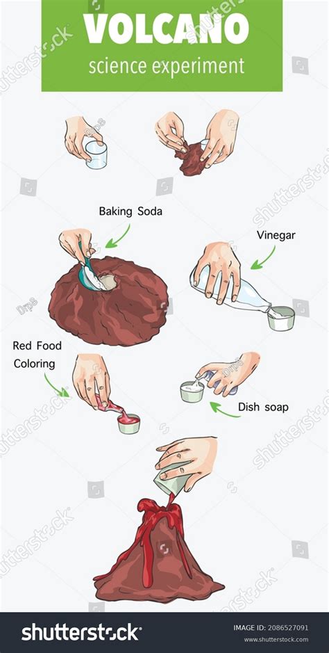 Scientist Doing Volcano Experiment Vector Illustration Stock Vector Royalty Free