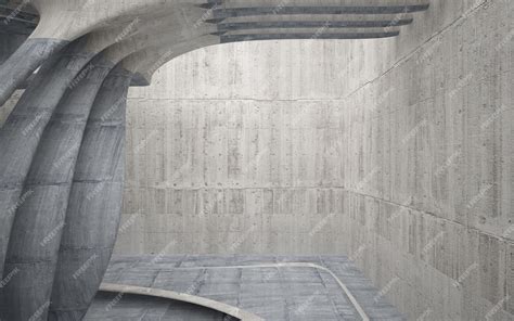 Premium Photo A Room With A Concrete Wall And A Curved Concrete Structure