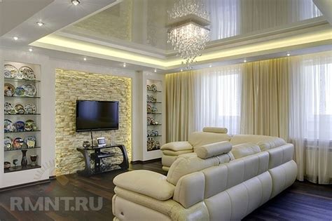 15 простых способов увеличить высоту потолка False Ceiling Living Room Luxury House Designs