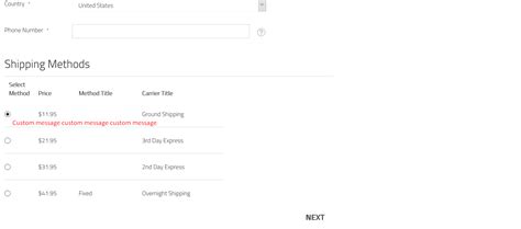 Magento2 Show Custom Message After Shipping Method Magento Stack