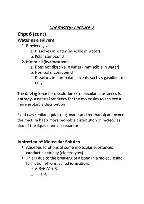 Chemistry Lecture Notes From Before The Subject Changed Codes But May Still Be Helpful