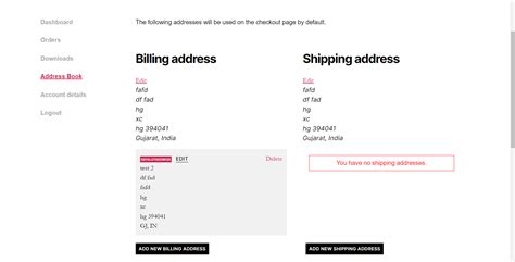 multiple shipping and billing address for woocommerce wordpress