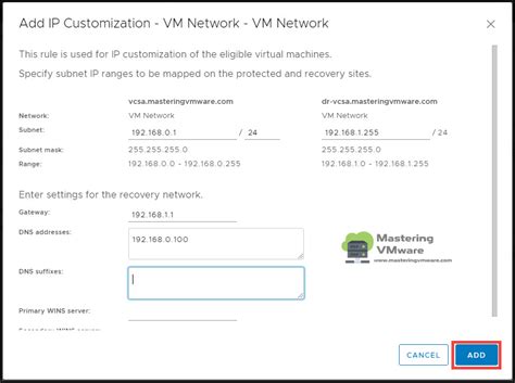 IP Customization In SRM Mastering VMware