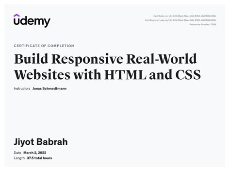Jiyot Babrah On Linkedin Webdesign Html Css Udemycourse