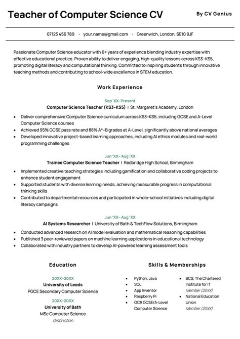 2 Computer Science Cv Examples Plus Free Template And Tips