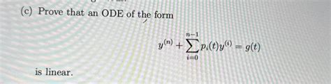 Solved Using These Defintions Prove That An Ode Of The
