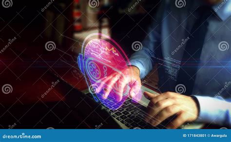 Man Typing On Keyboard With Esport Cyber Games Symbol Hologram Stock Video Video Of Hand
