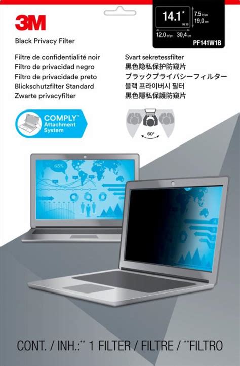3m Privacy Filter For 141in Laptop With 3m Comply Flip Attach 1610