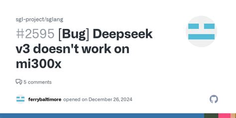 Bug Deepseek V Doesn T Work On Mi X Issue Sgl Project Sglang GitHub