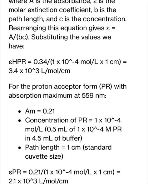 use excel to plot the absorbance on the y axis ordinate versus