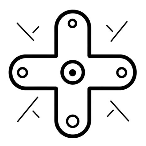 Four Cross Outline Icon Is A Symbol For Cross Vector Lineal Icon