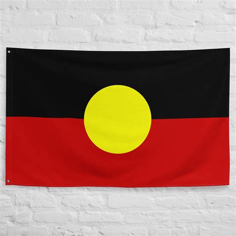 Large Aboriginal Flag Flying Flag Banner 100 Polyester With 2 Iron