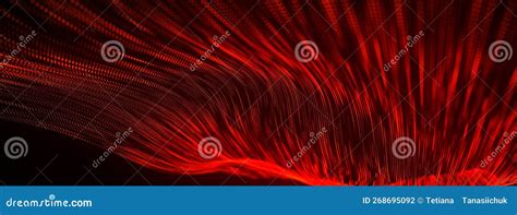 Abstract Digital Background Dynamic Wave Of Glowing Particles Data