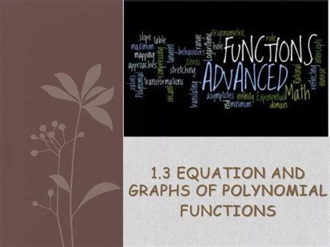PPT EQUATION AND GRAPHS OF POLYNOMIAL FUNCTIONS PowerPoint Presentation ID