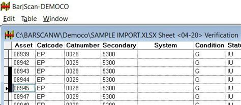 i want bar scan to ignore a part of the file that i want to import how
