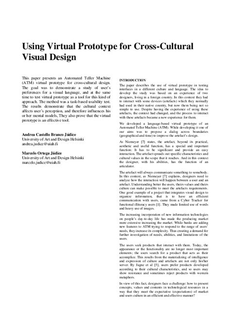 Pdf Using Virtual Prototype For Cross Cultural Visual Design