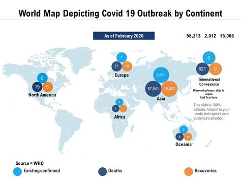 World Map Depicting Covid 19 Outbreak By Continent Ppt PowerPoint ...