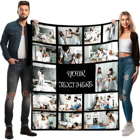 Stepdiy Plaid Personnalisé Avec 15 Photos Et Texte Couverture Sherpa
