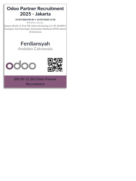 Badge Odoo Partner Recruitment 2025 Jakarta Ferdiansyah Pdf