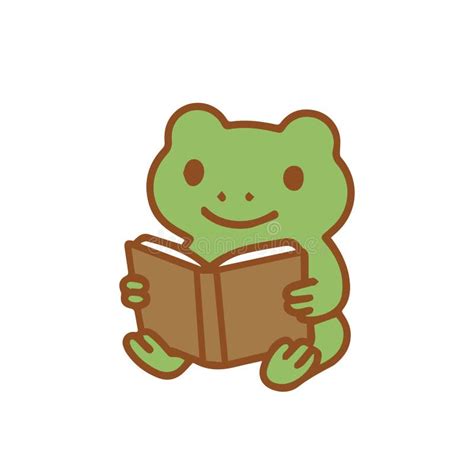 A Cute Cartoon Frog Reading A Book Stock Vector Illustration Of Education Clip 391330337