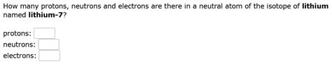 Solved How Many Protons Neutrons And Electrons Are There In Chegg Com