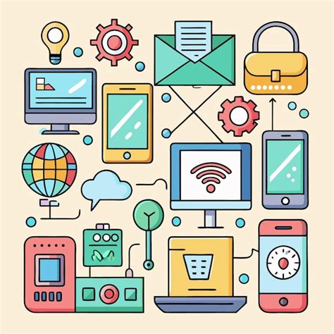 Colorful Illustration Of Modern Technology Premium Ai Generated Vector