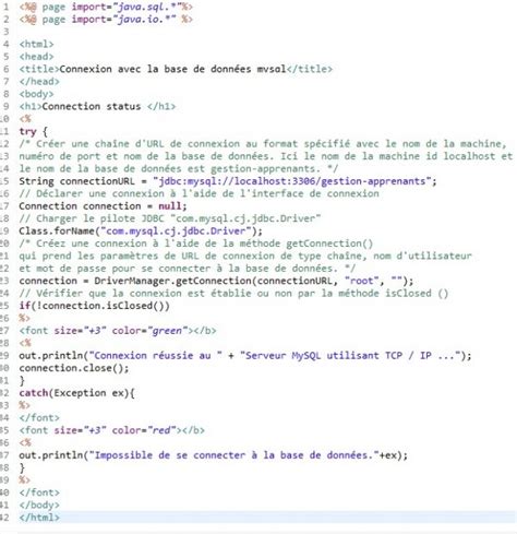 Connecter Une Jsp Avec Mysql Apcpedagogie