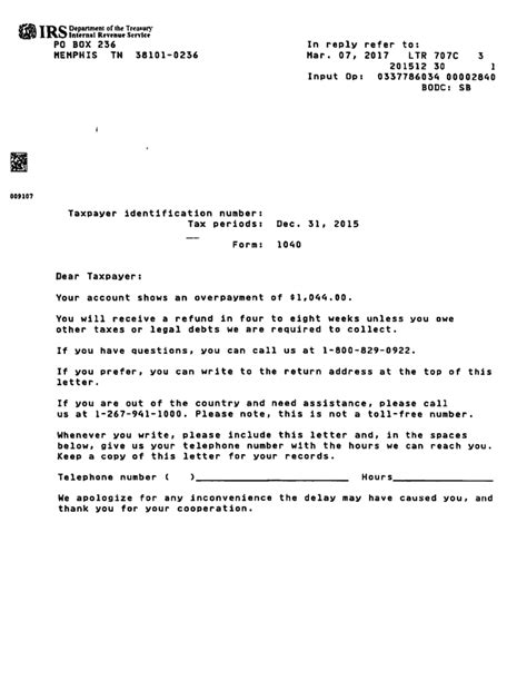 Irs Letter 707c Refund Or Return Delayed In Processing Refund Forthcoming Handr Block