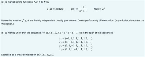 Solved A 5 Marks Define Functions Fgh∈f By