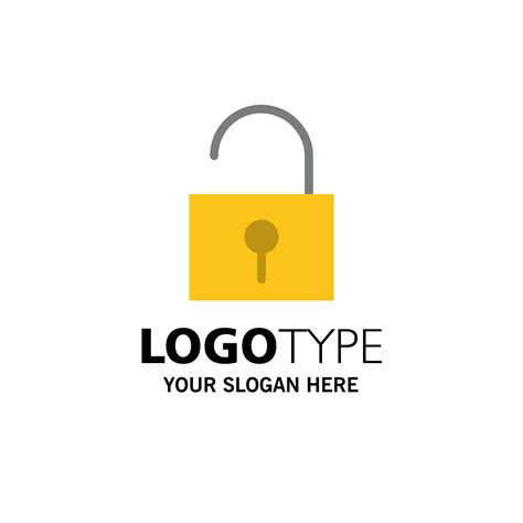 Lock Unlocked User Interface Business Logo Template Flat Color 17964605
