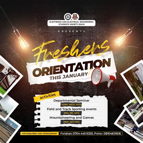 Freshers Orientation Flyer For January