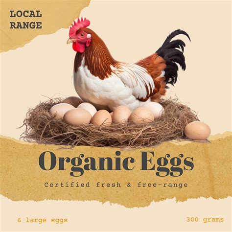 Organic Eggs Label Instagram Post Free Photo Rawpixel