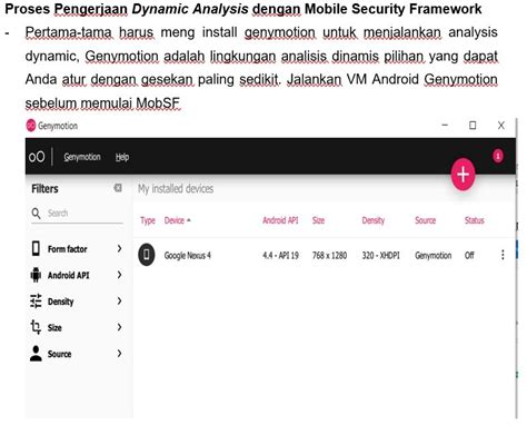 Contoh Melakukan Dynamic Analysis Dengan Mobile Security Framework
