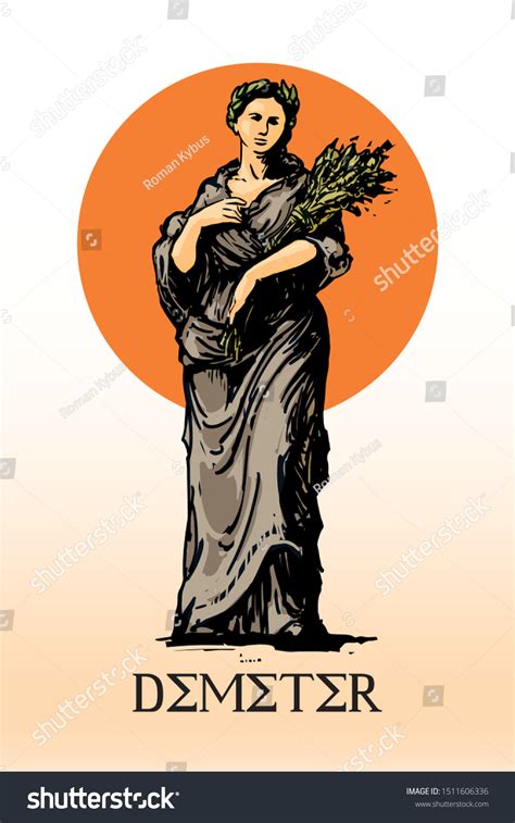 Demeter Goddess Harvest Agriculture Ancient Greek Stock Vector Royalty