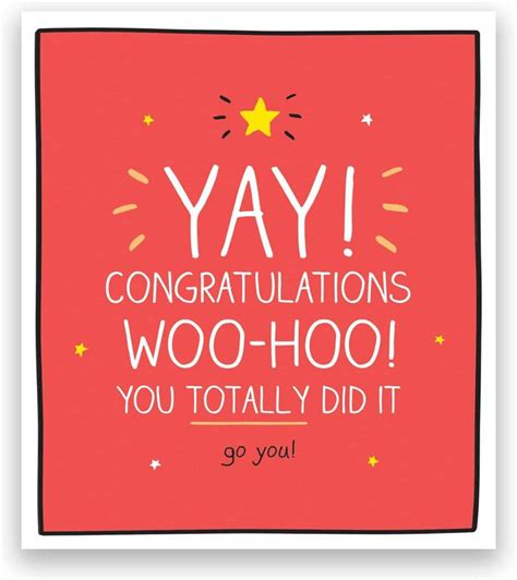 Fantastic Woo Hoo Congratulations Card Vibrant Orange Coloured