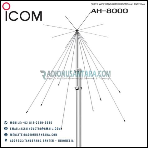 Icom Ah 8000 Super Wide Band Omnidirectional Antenna Radio Nusantara