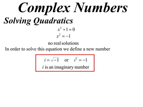 X2 T01 01 Complex Number Definitions Ppt