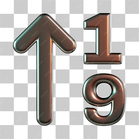 premium psd descending number arrow 3d icon