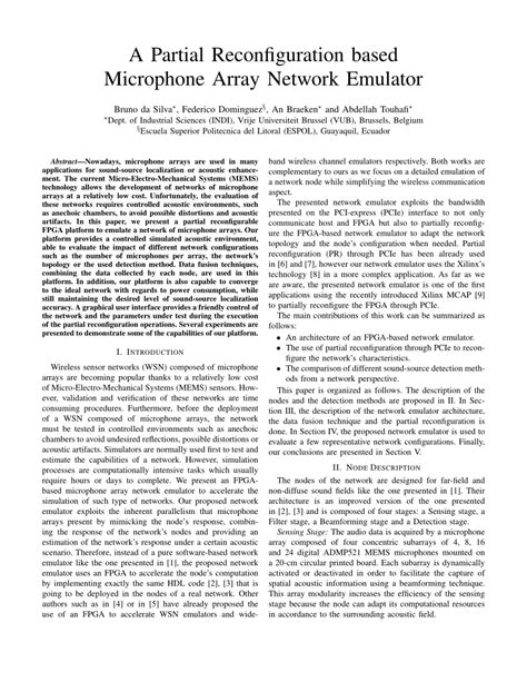 Pdf A Partial Reconfiguration Based Microphone Array Network Emulator