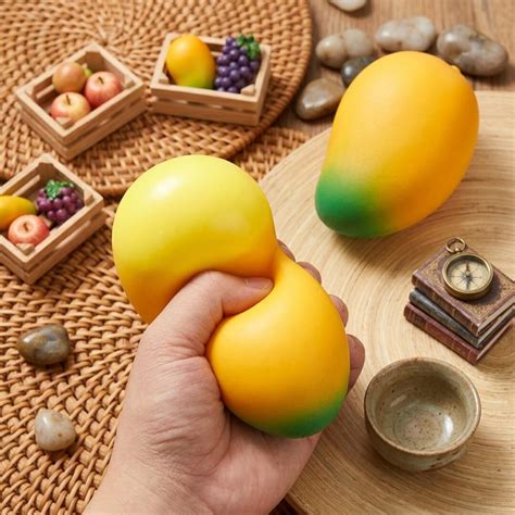 Cute Mango Shape Squishy Stress Ballultra Soft Squeeze Toy For Anxiety
