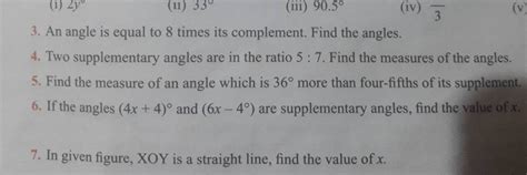 3 an angle is equal to 8 times its complement find the angles n 4