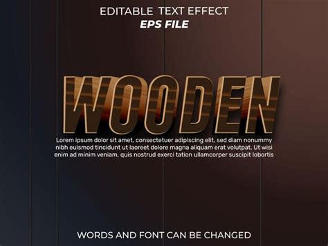 Premium Vector Wooden Text Effect Font Editable Typography 3d Text