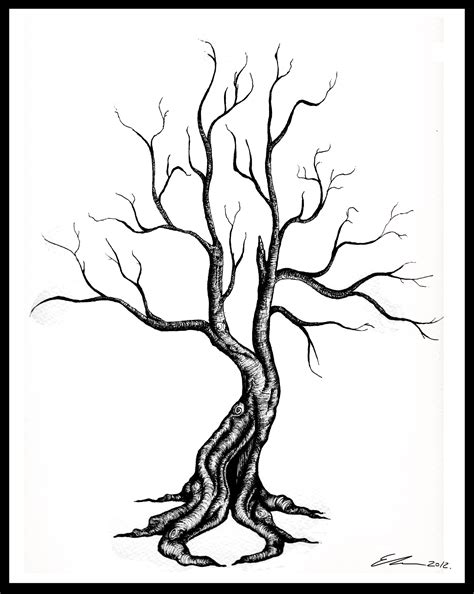 Creepy Dead Tree Drawing Free Download On Clipartmag