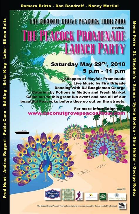 Coconut Grove Peacock Tour Peacock Promenade Launch Party 52910 The