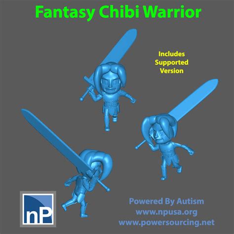 Fantasy Chibi Warrior By Np Dev Download Free Stl Model