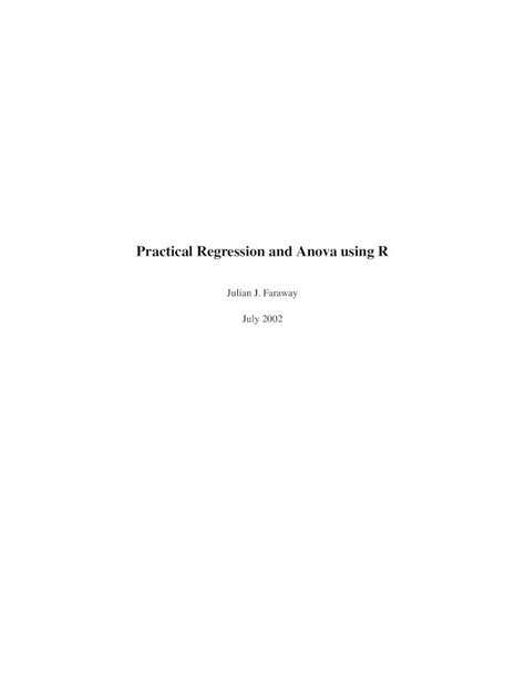 Pdf Practical Regression And Anova Using R Faraway Dokumen Tips