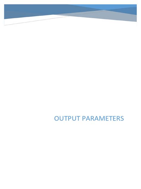 Output Parameters Pdf Parameter Computer Programming Scope