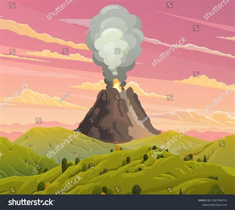 Strong Jet Effluent Hot Lava Erupting Stock Vector Royalty Free Shutterstock