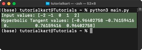 Numpy Tanh Hyperbolic Tangent Syntax Examples