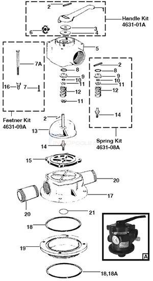 Jacuzzi 2 Cast Iron Dial Valve Parts
